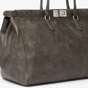 Fendi Peekaboo Tote Large Black Vintage-effect Leather Bag